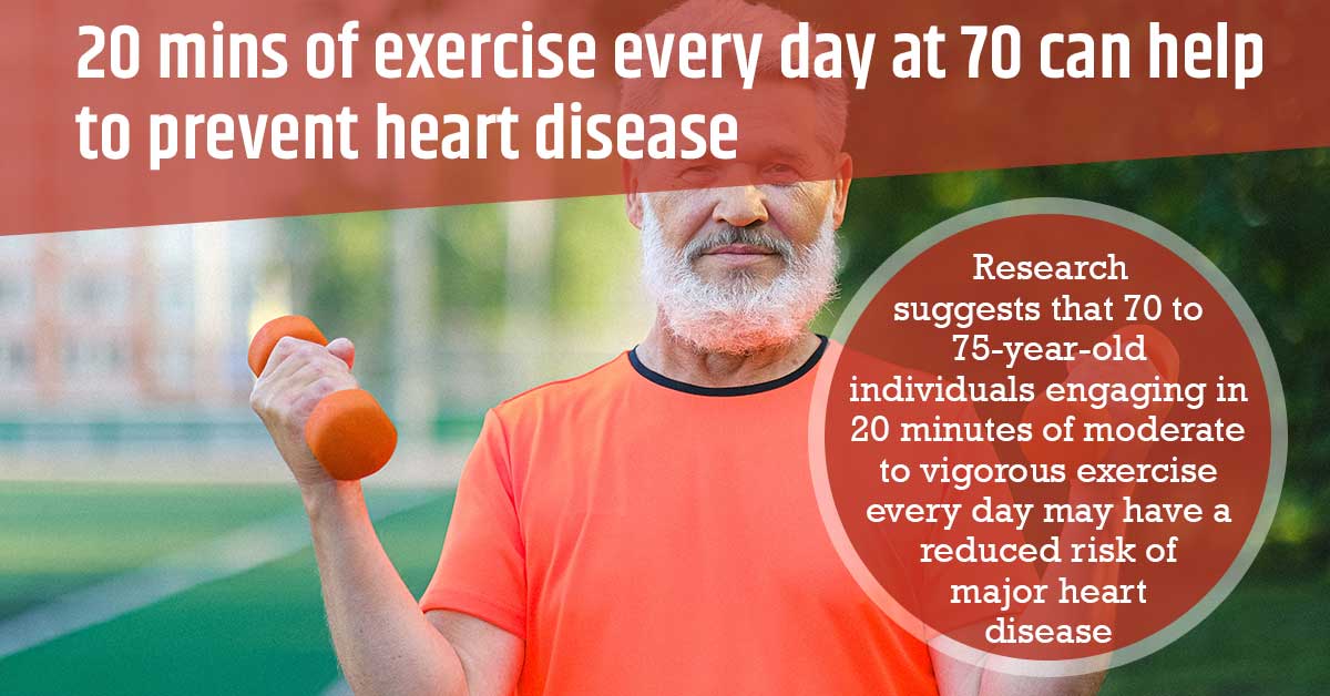 20 Mins of Exercise Every Day at 70 Can Help to Prevent Heart Disease