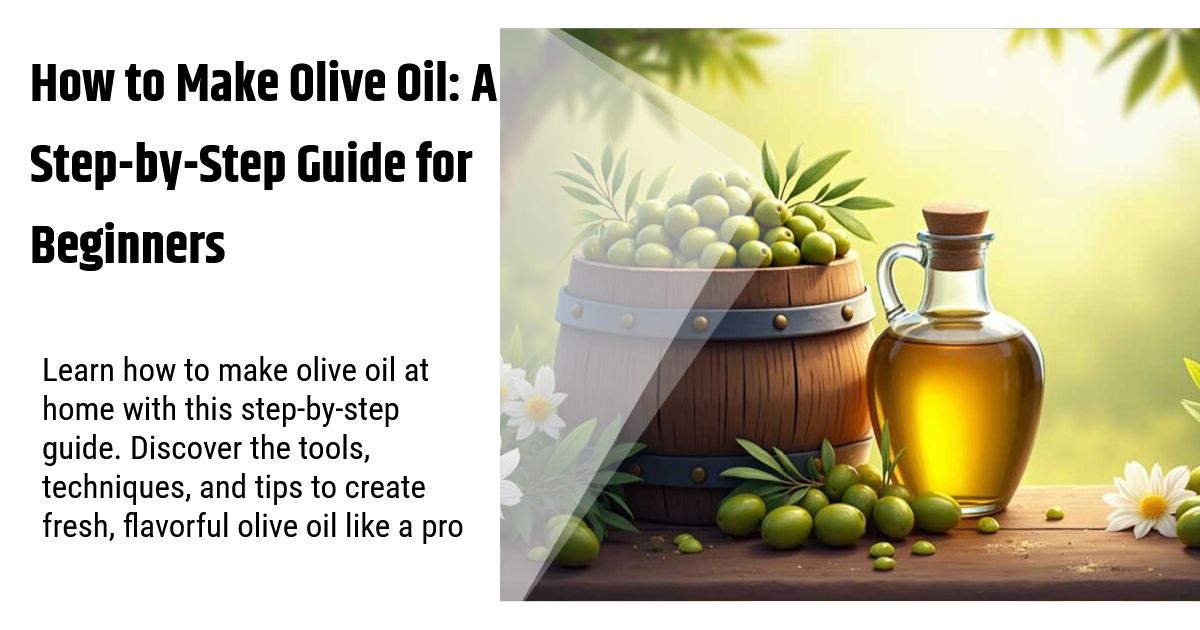 How to Make Olive Oil: A Step-by-Step Guide for Beginners