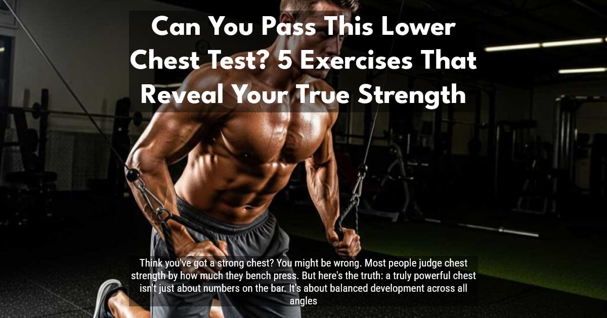 Can You Pass This Lower Chest Test? 5 Exercises That Reveal Your True ...